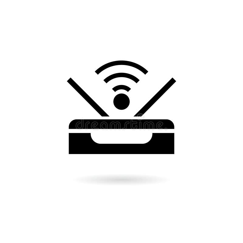 Modem Flat Black Silhouette Icon Stock Vector - Illustration of ...