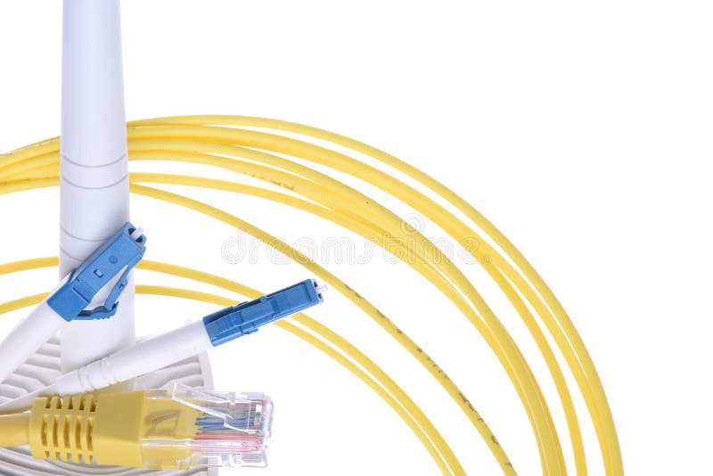 Wifi Router and Cable in Computer Network Stock Image - Image of ...