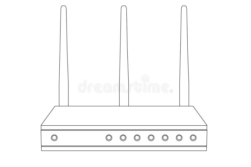 Wifi Router. Wireless Device with Three Antennas. 3d Rendering ...