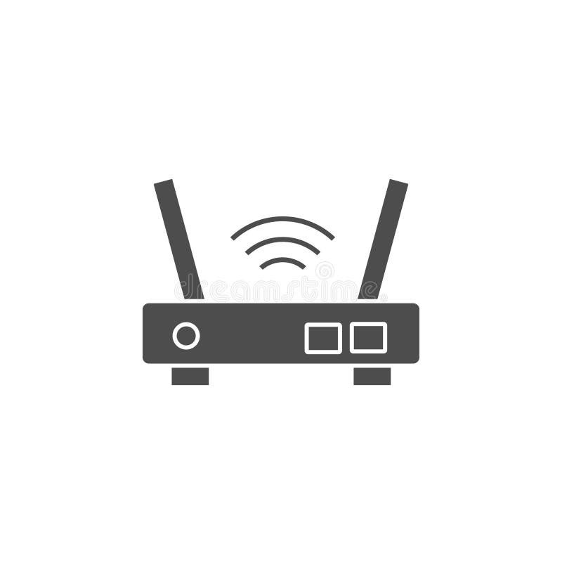 Wifi Router Port. Ethernet Device Black Solid Style Icon Vector ...