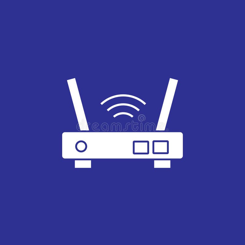 Wifi Router Port. Ethernet Device Solid Style Icon Vector Illustration ...