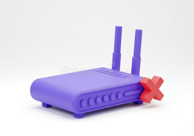 Wifi Router with Red Cross Symbolizing Connection Issue Stock ...