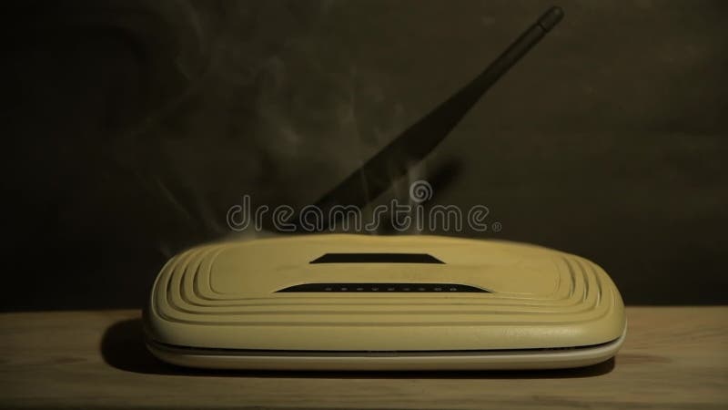 Wifi Router Smokes from Overvoltage, Cause of House Fire. Stock Footage ...