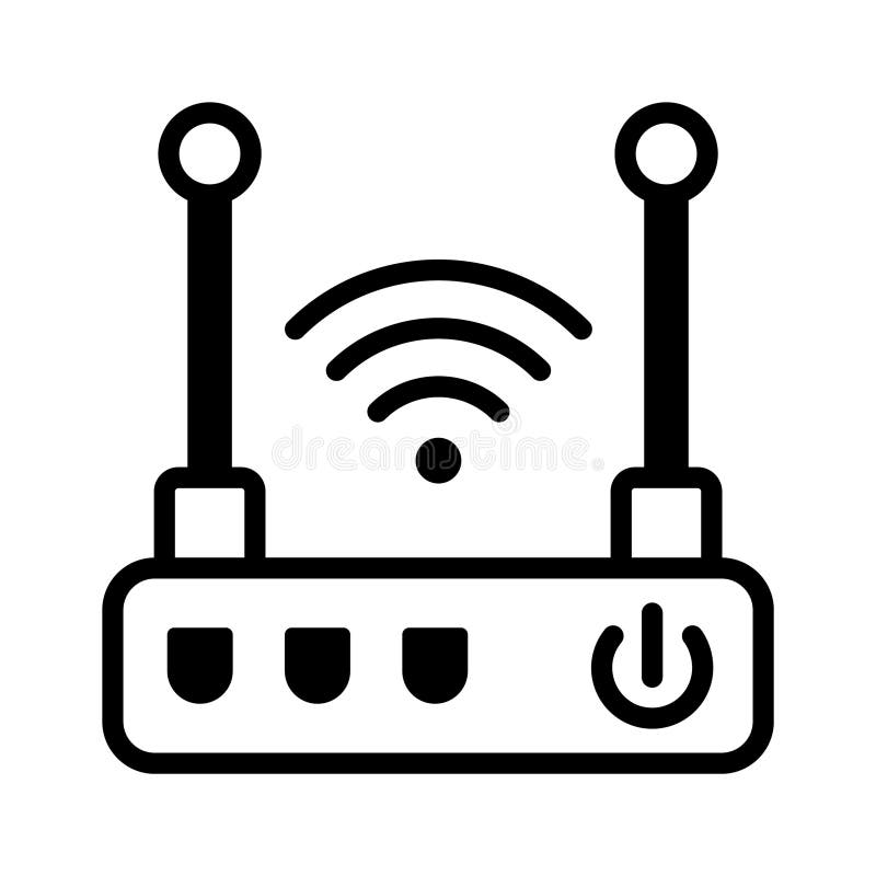 Wifi Router Signal Outline Icon Stock Vector - Illustration of vector ...