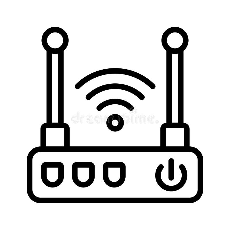Wifi Router Signal Outline Icon Stock Vector - Illustration of vector ...