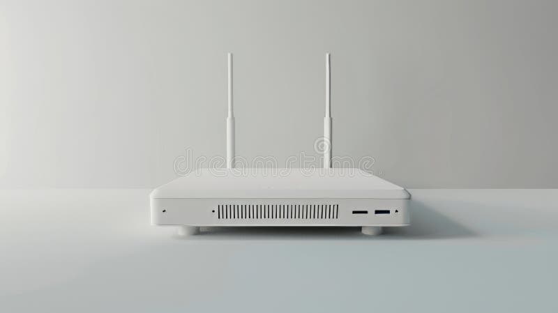 WiFi Router with Two Antennas Isolated on White - Modern Connectivity ...