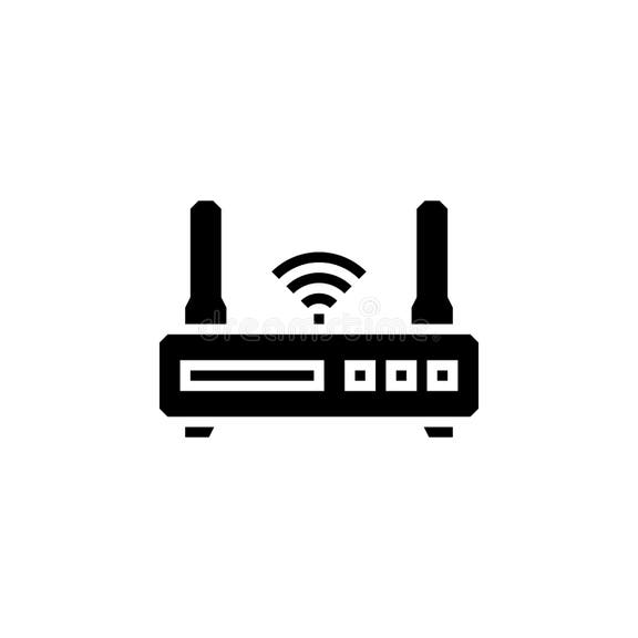 Wifi Router Vector Icon. Computer Component Icon Solid Style. Perfect ...