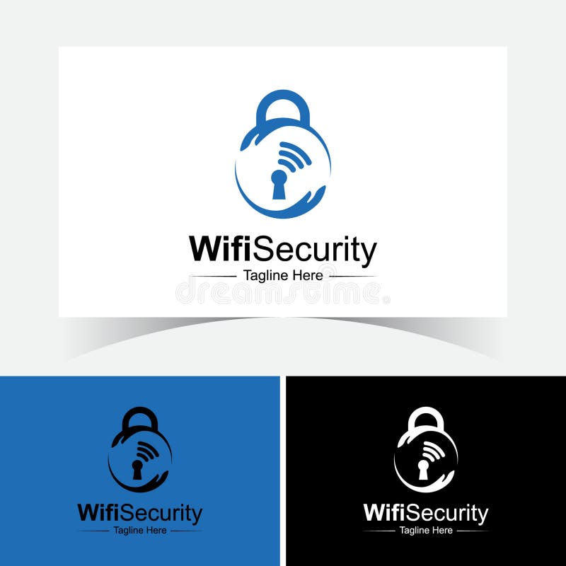 Wifi Security Logo Design Template with Safe Hand. Stock Vector ...