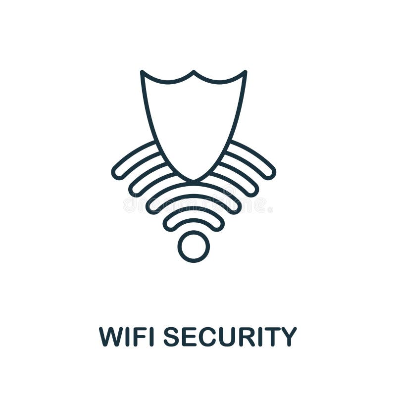 Wifi Security Thin Line Icon. Creative Simple Design from Security ...