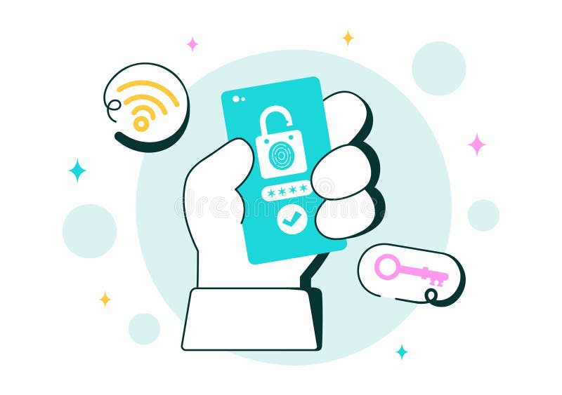 Devices with Password 3d Icon Model Cartoon Style Concept. Render Illustration Stock ...