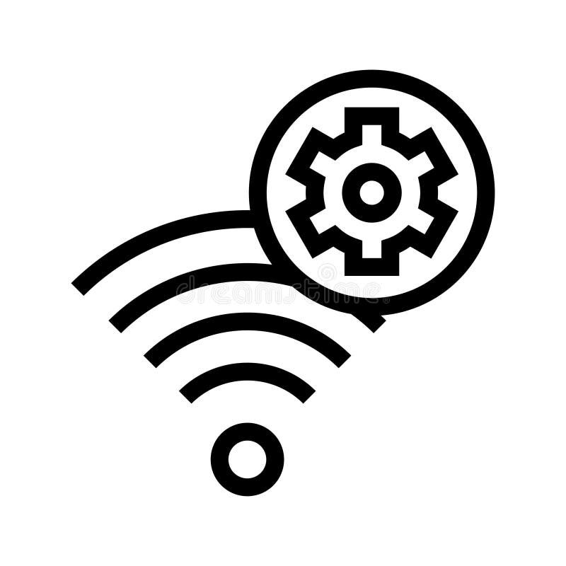 Wifi Setting Vector Line Icon Stock Illustration - Illustration of ...