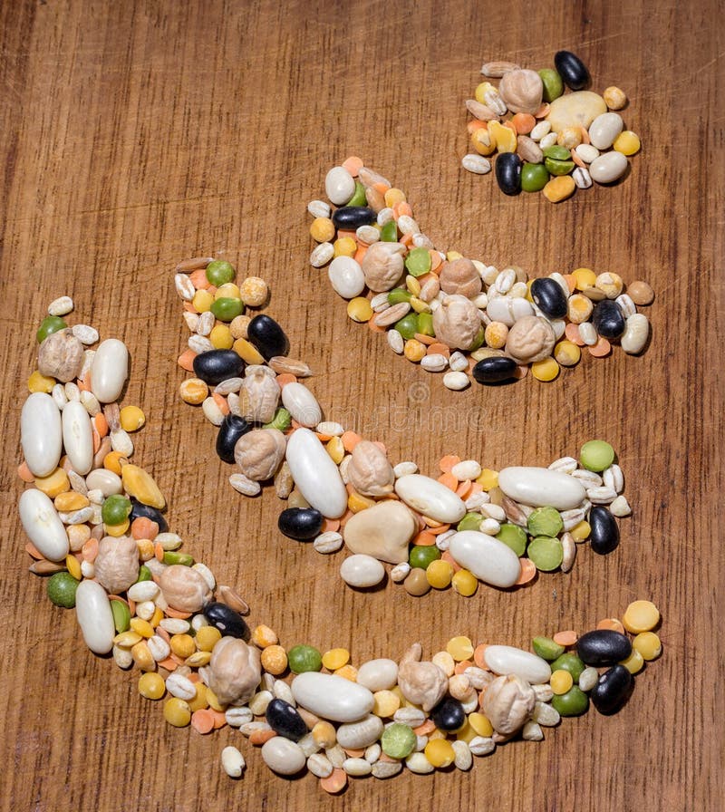 Wifi Shaped Handful of Legumes on a Wooden Board Stock Photo - Image of ...