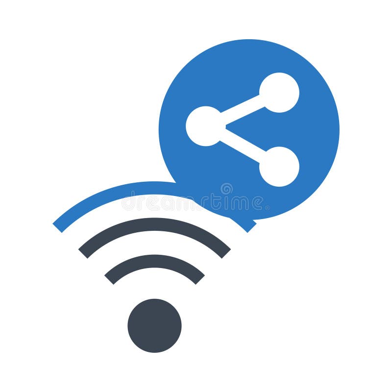 Wifi Share Glyphs Double Color Icon Stock Illustration - Illustration ...