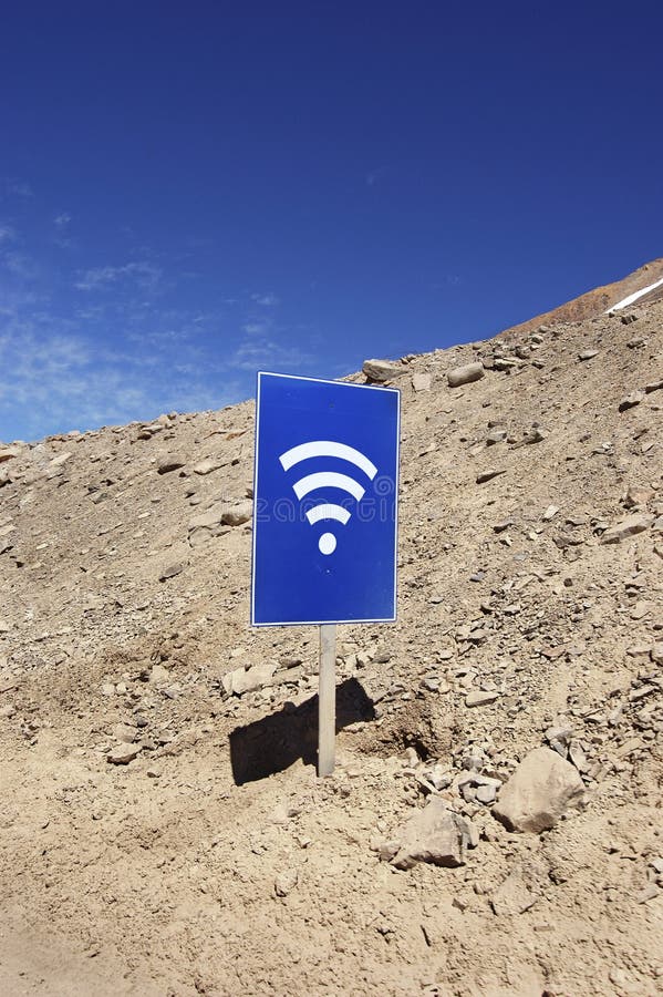 Wifi Sign in the Desert stock image. Image of country - 90506671