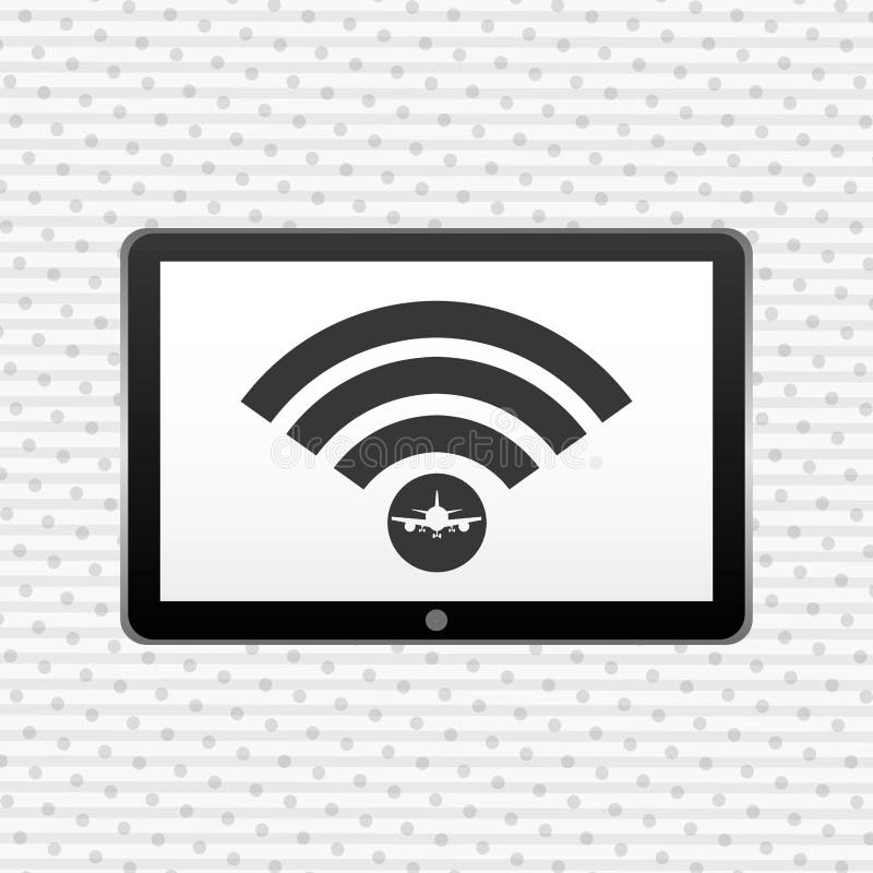 Wifi Signal in Flight Design Stock Illustration - Illustration of ...