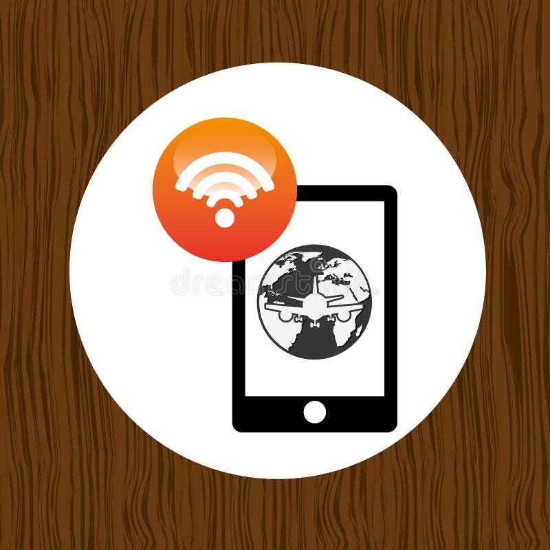 Wifi Signal in Flight Design Stock Illustration - Illustration of ...