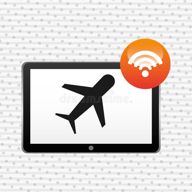 Wifi Signal in Flight Design Stock Illustration - Illustration of ...