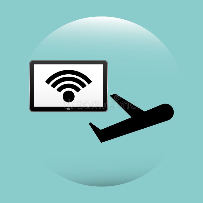 Wifi Signal in Flight Design Stock Illustration - Illustration of ...