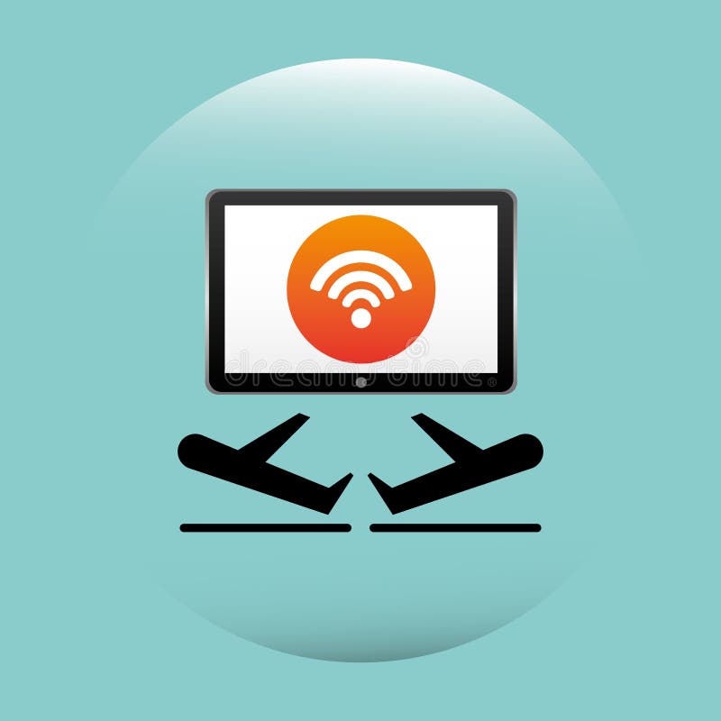 Wifi Signal in Flight Design Stock Illustration - Illustration of ...