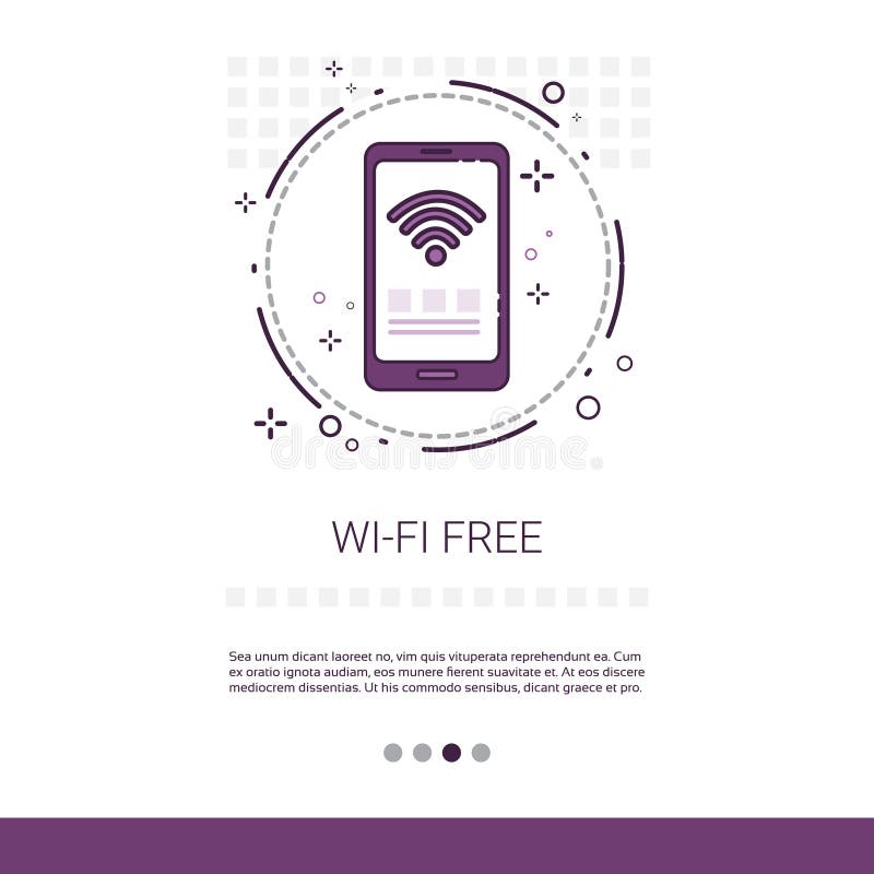 Wifi Signal Free Wireless Connection Banner with Copy Space Stock ...