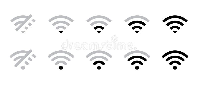 Wifi Signal Level Icon Vector in Flat Style. Wireless Network Sign ...