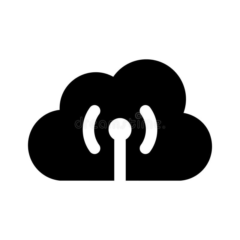 Wifi Signals with Cloud, Icon of Cloud Internet Editable Vector Stock ...