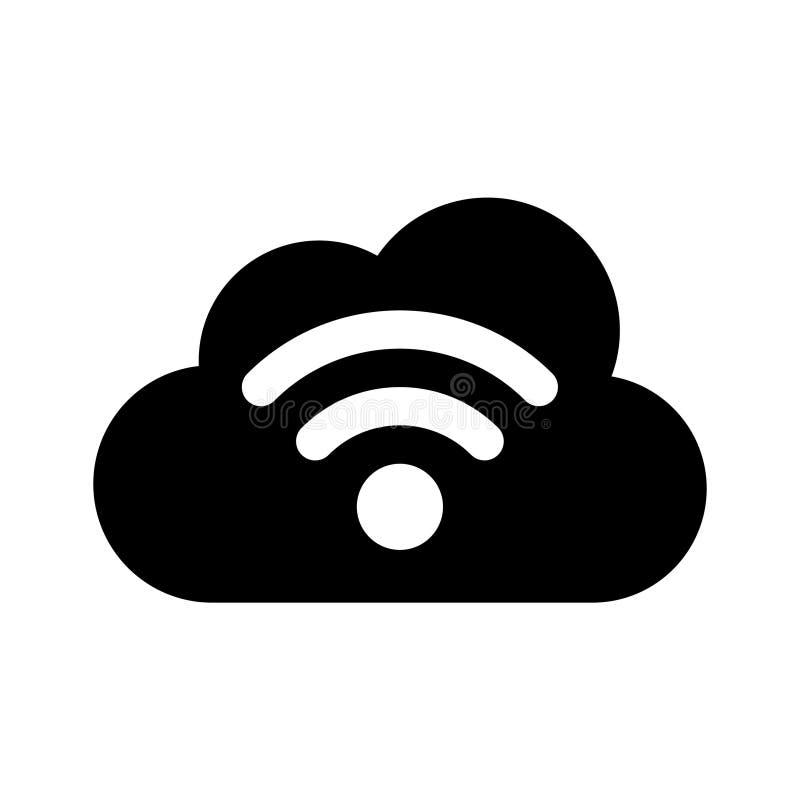 Wifi Signals with Cloud, Icon of Cloud Internet Editable Vector Stock ...