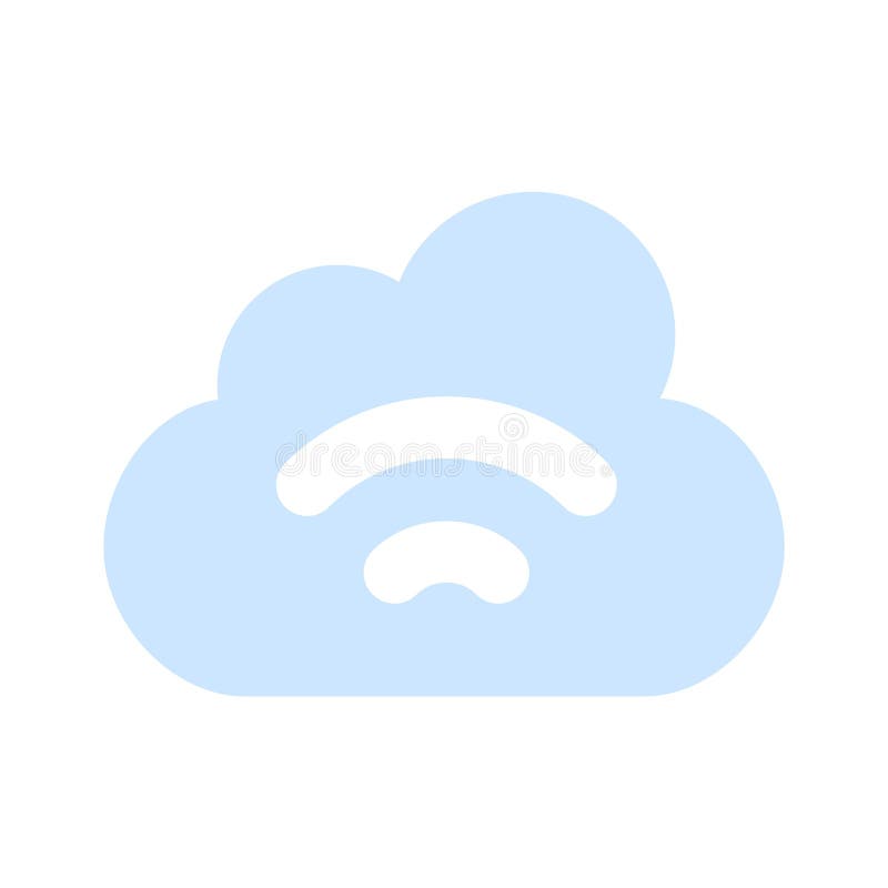 Wifi Signals with Cloud, Icon of Cloud Internet Editable Vector Stock ...