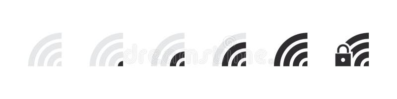 Wifi Signs. Wireless and Wifi Icon. Wireless Internet Signal Bars ...