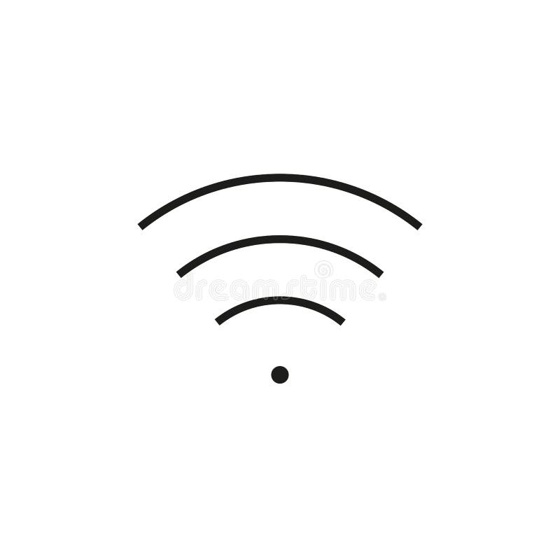 WIFI Simple Linear Icon on White Background, Wifi. Editable Stroke ...