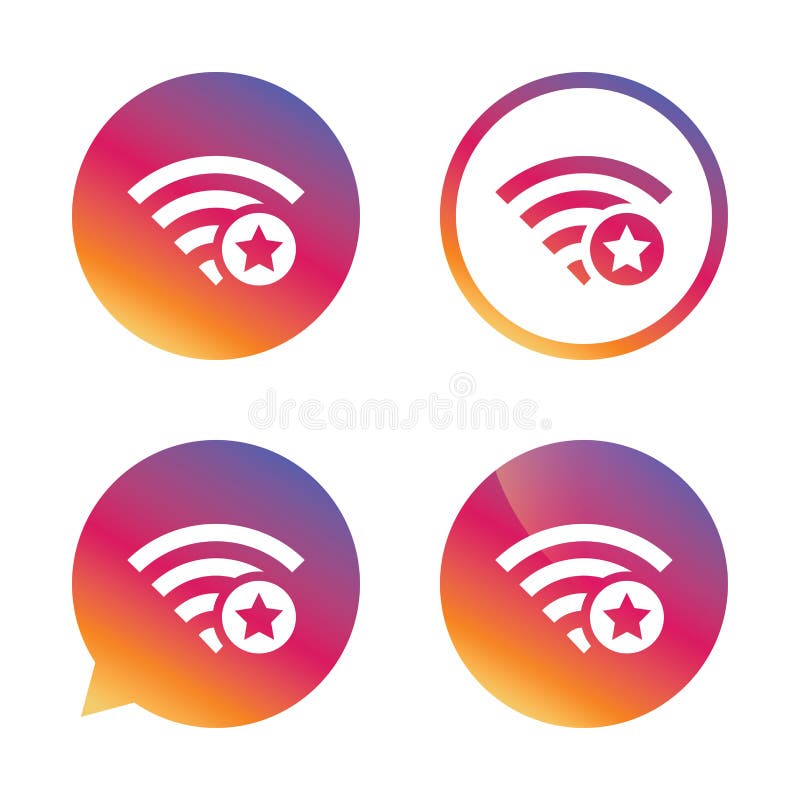 Wifi Star Sign. Favorite Wi-fi Symbol. Wireless. Stock Vector ...
