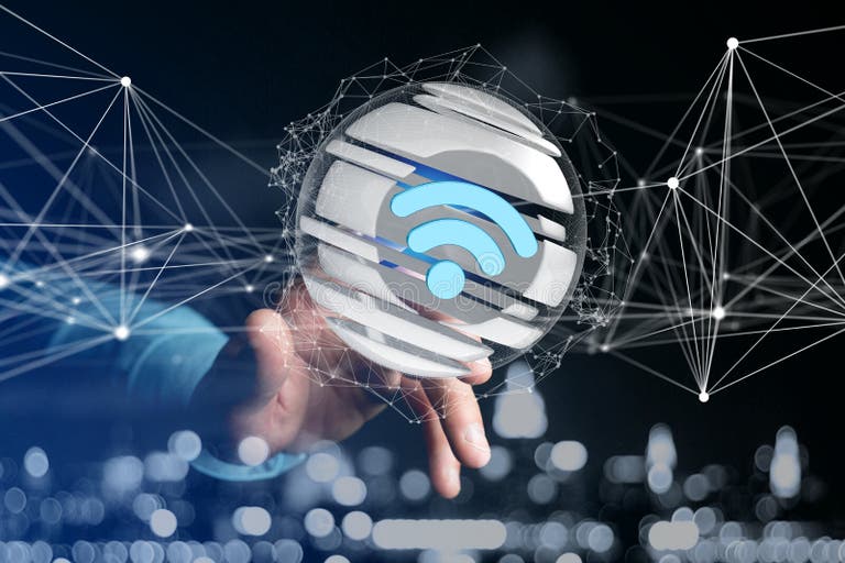 Wifi Symbol Displayed in a Sliced Sphere - 3d Rendering Stock Image ...