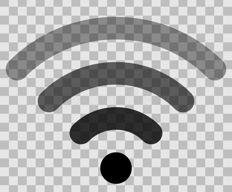Wifi Symbol Icon - Black Simple Rounded Transparent, Isolated - Vector ...