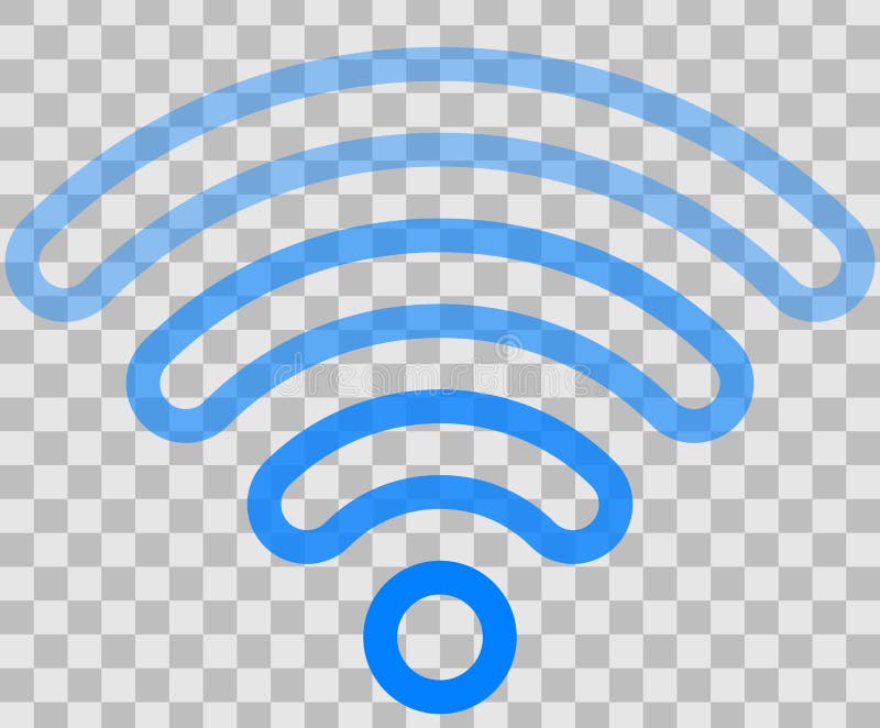 Wifi Symbol Icon - Blue Outlined Rounded Transparent, Isolated - Vector ...