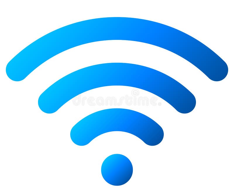 Wifi Symbol Icon - Blue Simple Rounded Gradient, Isolated - Vector Stock Vector - Illustration ...
