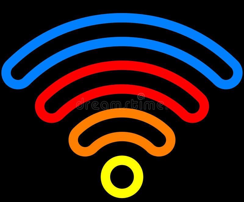 Wifi Symbol Icon - Colorful Outlined Rounded, Isolated - Vector Stock ...