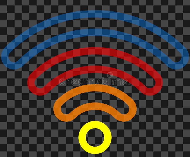 Wifi Symbol Icon - Colorful Outlined Rounded Transparent, Isolated ...