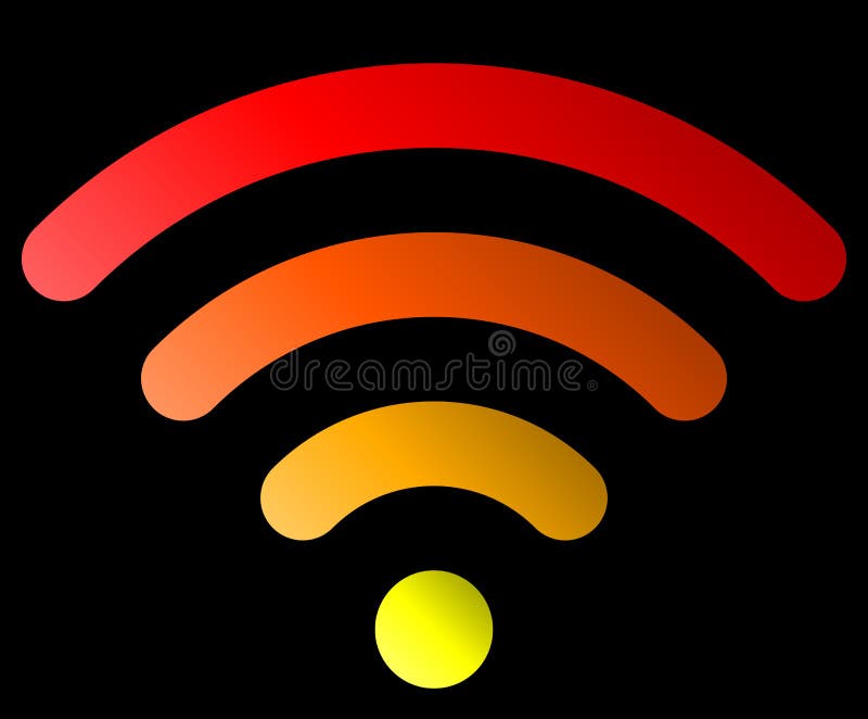 Wifi Symbol Icon - Colorful Simple Rounded Gradient, Isolated - Vector Stock Vector ...