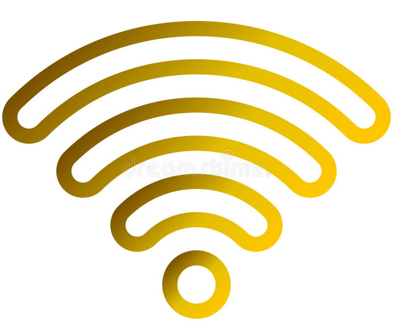 Wifi Symbol Icon - Golden Outlined Rounded Gradient, Isolated - Vector ... Wifi Symbol Icon - Golden Outlined Rounded Gradient, Isolated - Vector ...