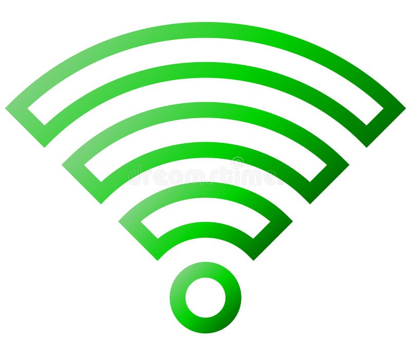 Wifi Symbol Icon - Green Outlined Gradient, Isolated - Vector Stock ...