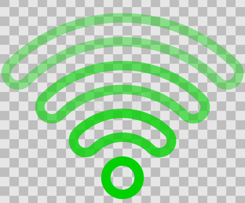 Wifi Symbol Icon - Green Outlined Rounded Transparent, Isolated ...