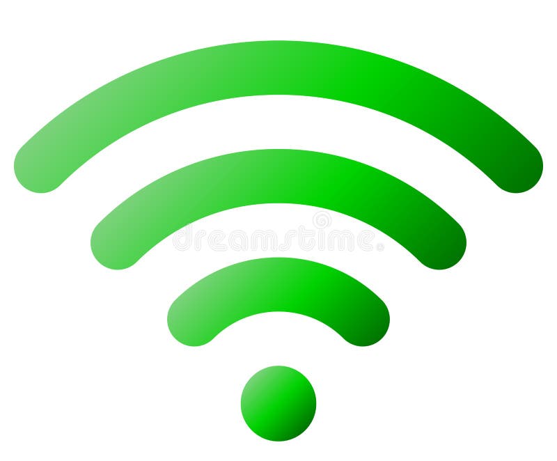 Wifi Symbol Icon - Green Simple Rounded Gradient, Isolated - Vector ...