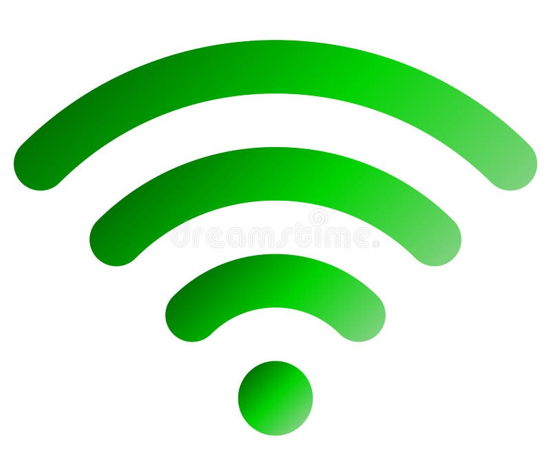 Wifi Symbol Icon - Green Simple Rounded Gradient, Isolated - Vector ...
