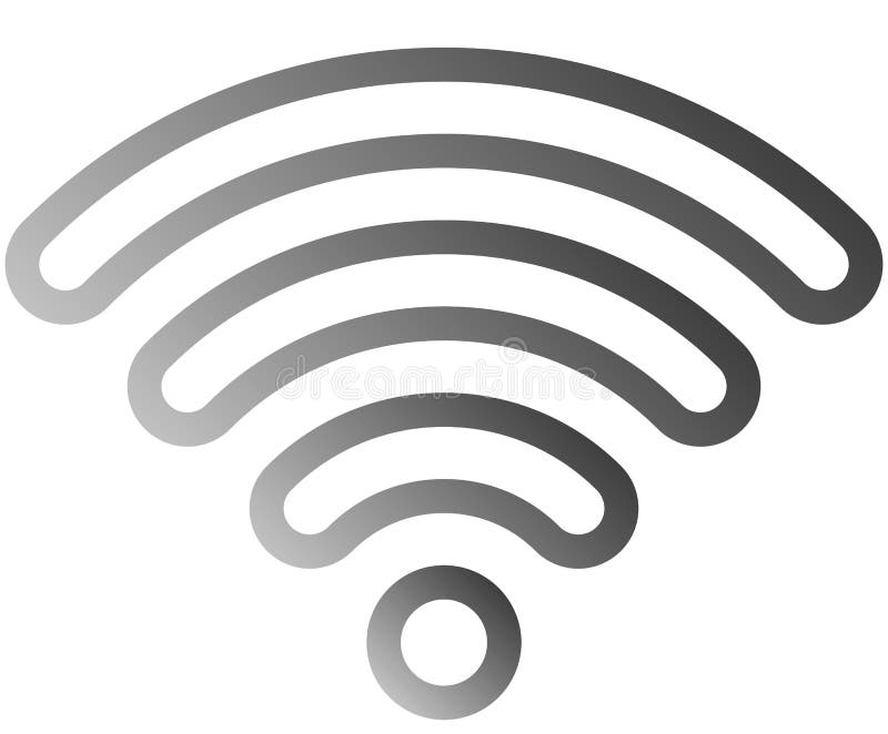 Wifi Symbol Icon - Medium Gray Outlined Rounded Gradient, Isolated ... Wifi Symbol Icon - Medium Gray Outlined Rounded Gradient, Isolated ...