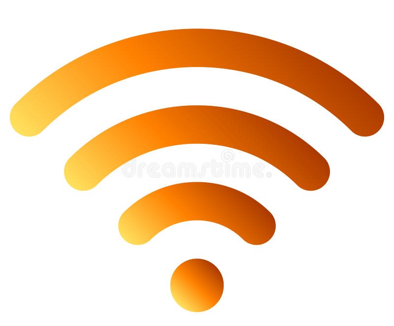 Wifi Symbol Icon - Orange Simple Rounded Gradient, Isolated - Vector ...