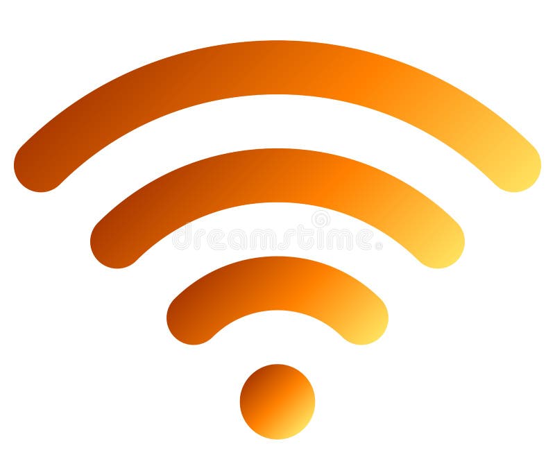 Wifi Symbol Icon - Orange Simple Rounded Gradient, Isolated - Vector ...