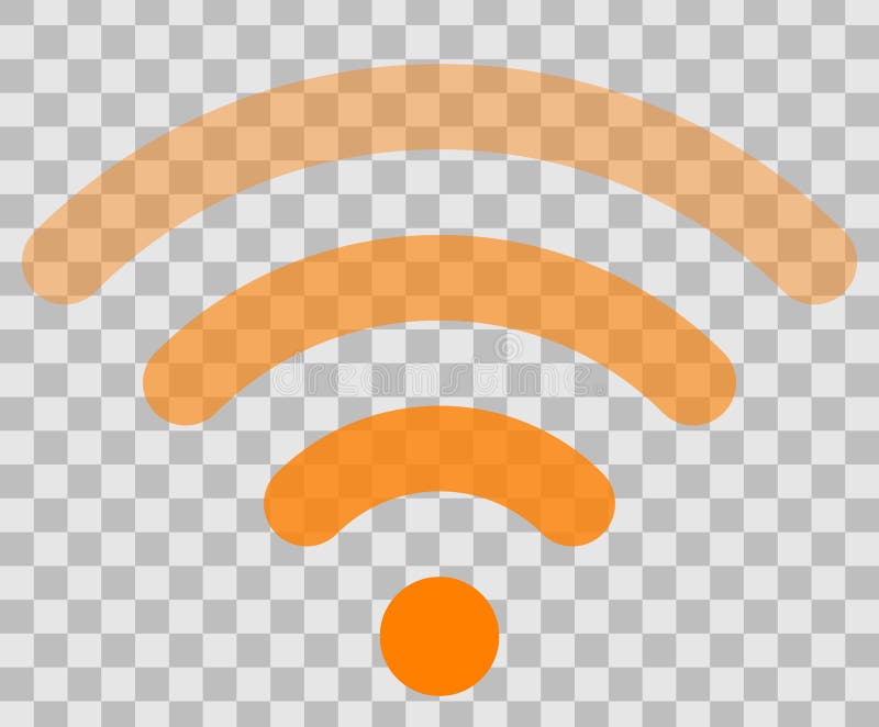 Wifi Symbol Icon - Orange Simple Rounded Transparent, Isolated - Vector ...