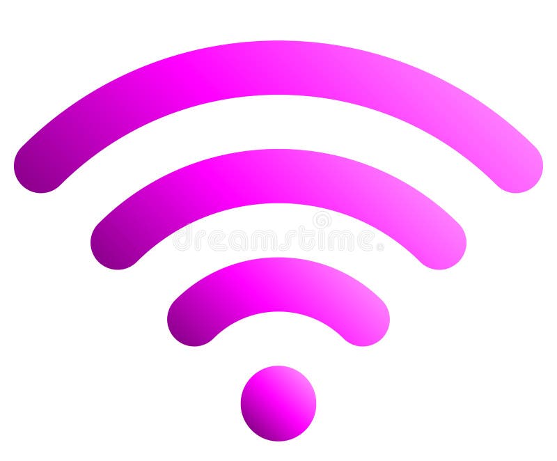 Wifi Symbol Icon - Purple Simple Rounded Gradient, Isolated - Vector ...