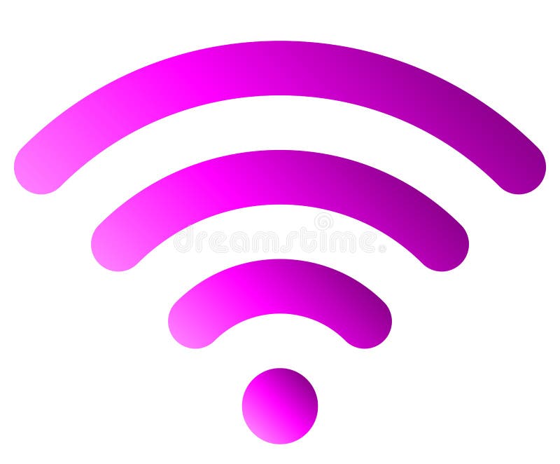Wifi Symbol Icon - Purple Simple Rounded Gradient, Isolated - Vector ...