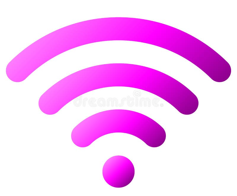 Wifi Symbol Icon - Purple Simple Rounded Gradient, Isolated - Vector ...